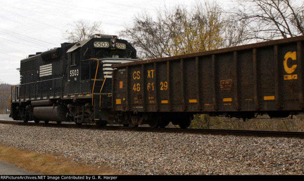 Going away shot of FURX 5503 on B01214 work train